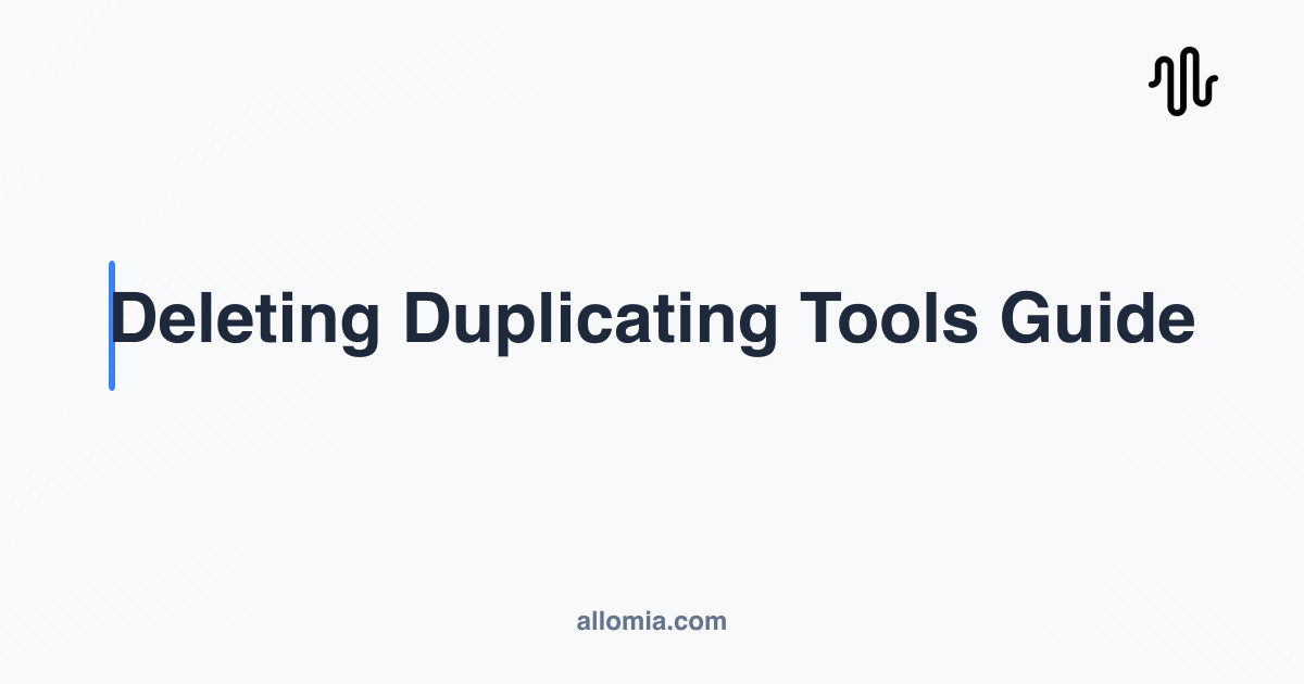 Deleting & Duplicating Tools | Help Center | AlloMia