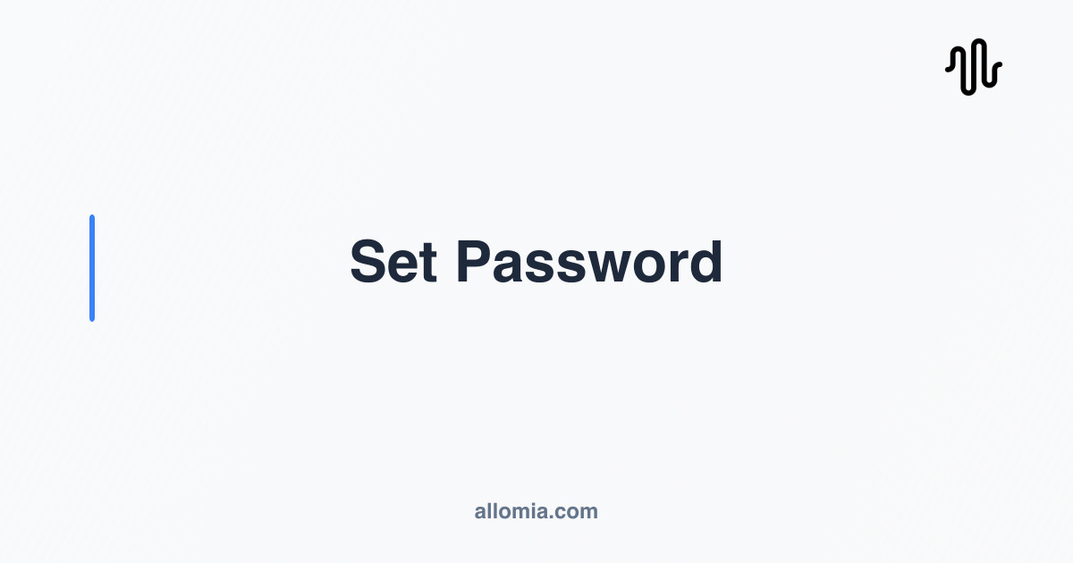 How to Set Your Password | Help Center | AlloMia