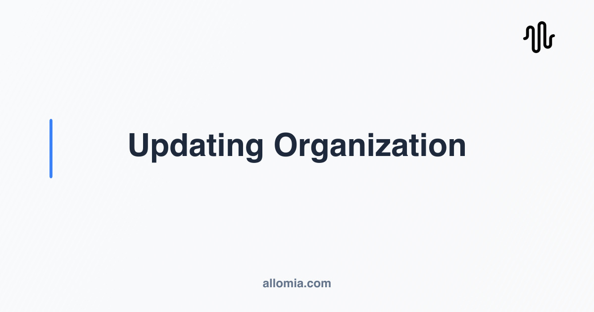 How to Update Organization Information | Help Center | AlloMia